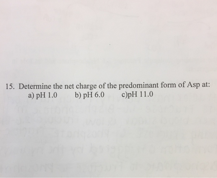 Solved Determine the net charge of the predominant form of | Chegg.com