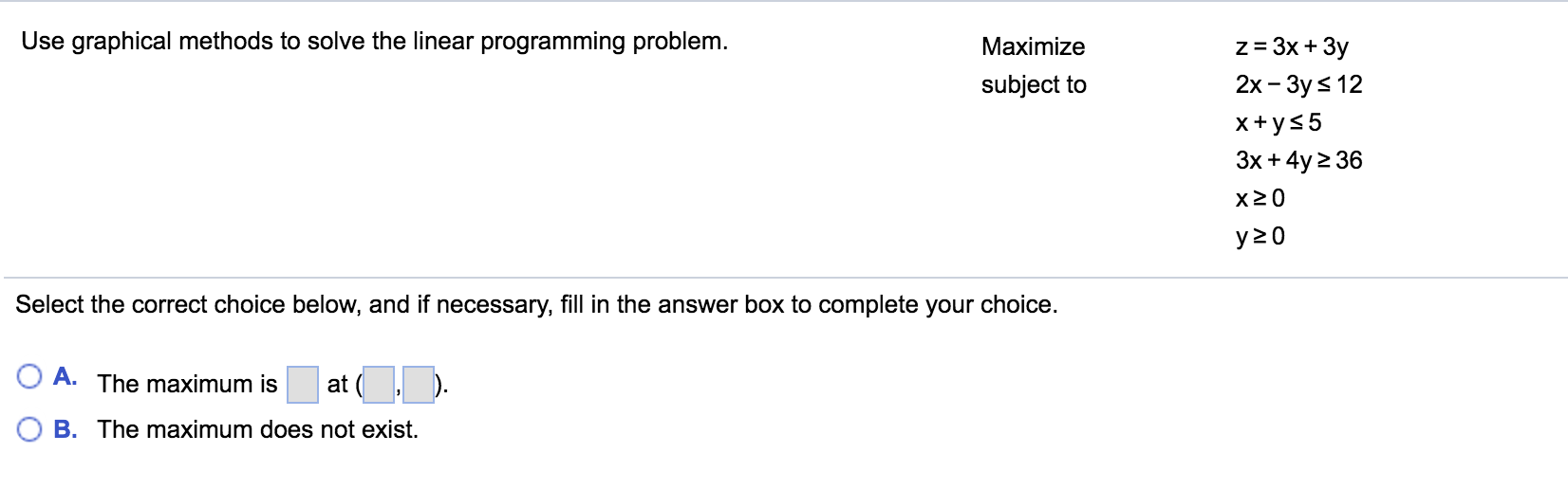 Solved Use graphical methods to solve the linear programming | Chegg.com