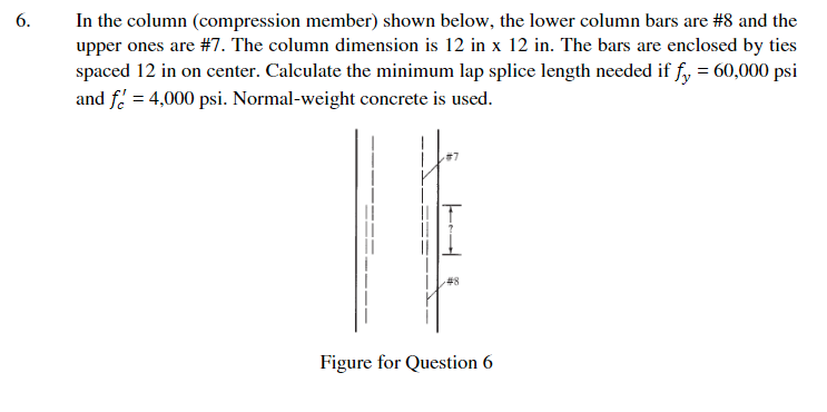 Solved 6. In the column (compression member) shown below, | Chegg.com