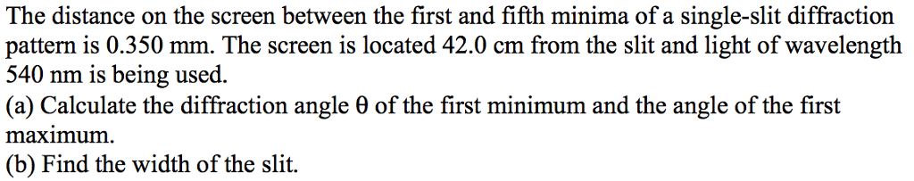 Solved The distance on the screen between the first and | Chegg.com