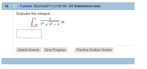 Solved Evaluate the integral. integral^4_2 squareroot 2 | Chegg.com