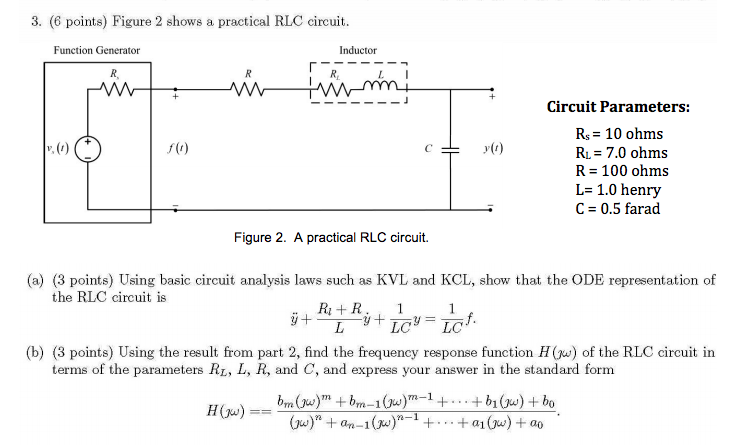 Figure 2 shows a practical RLC circuit. Using basic | Chegg.com