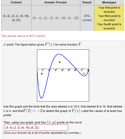 Solved Entered Answer Preview Messages Your first point is | Chegg.com