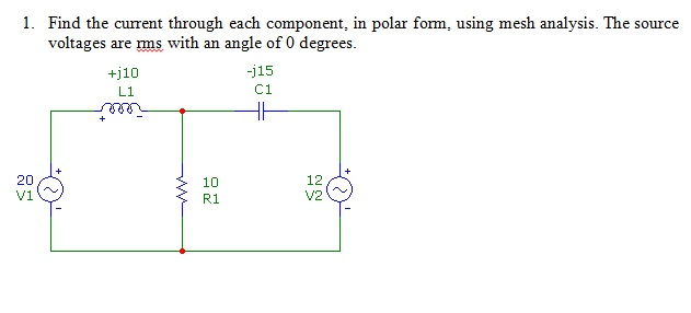 Solved Find the current through each component, in polar | Chegg.com