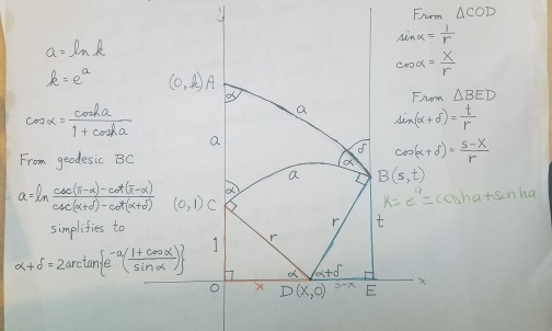 Solved Consider the hyperbolic equilateral triangle with | Chegg.com