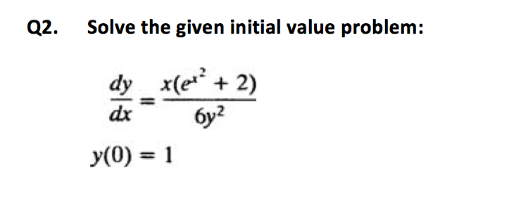 Solved Solve the given initial value problem: dy/dx = | Chegg.com