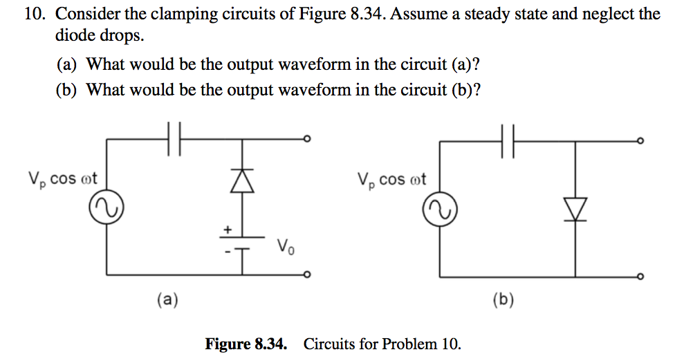 Solved Consider the clamping circuits of Figure 8.34. Assume | Chegg.com