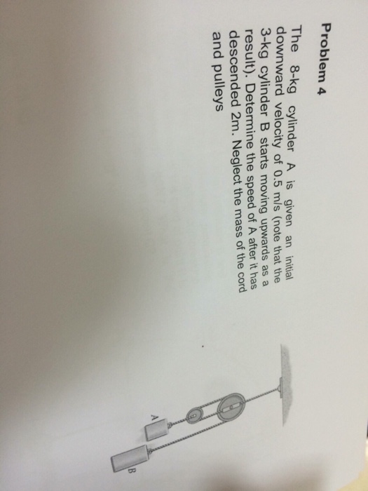 Solved The 8-kg cylinder A is given an initial downward | Chegg.com