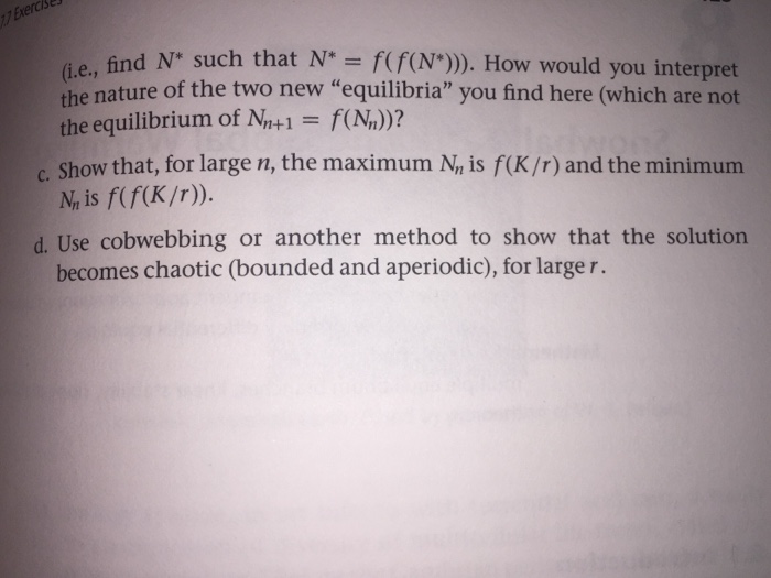 Solved 3. Ricker model Consider the following | Chegg.com