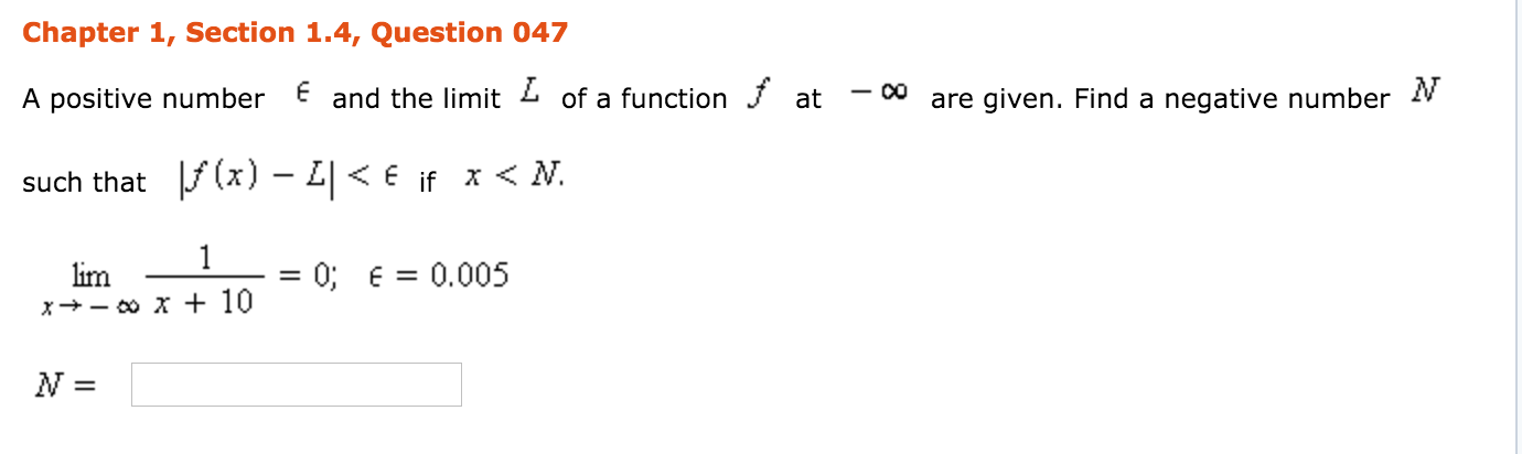 Solved A positive number and the limit L of a function f at | Chegg.com