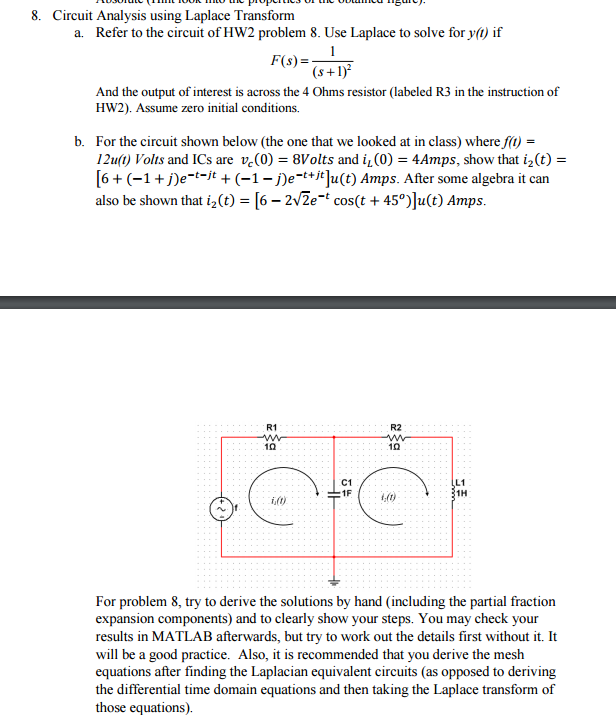 Solved Circuit Analysis using Laplace Transform a. Refer to | Chegg.com