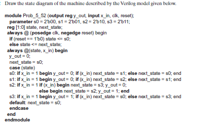 Solved Draw the state diagram of the machine described by | Chegg.com