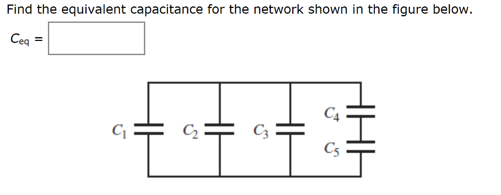 Solved Find the equivalent capacitance for the network shown | Chegg.com