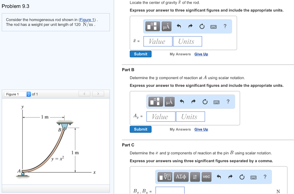 Solved Consider the homogeneous rod shown in (Figure 1). The | Chegg.com Solved Consider the homogeneous rod shown in (Figure 1). The | Chegg.com