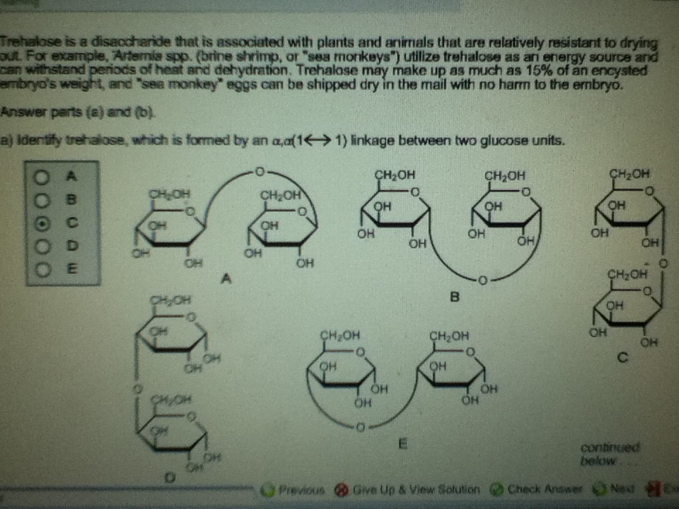 Solved Trehalose is a disaccharide that is associated with | Chegg.com