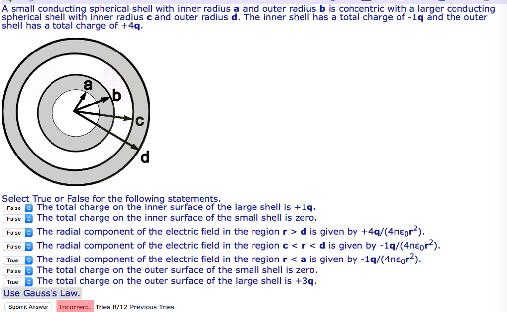 Solved A small conducting spherical shell with inner radius | Chegg.com