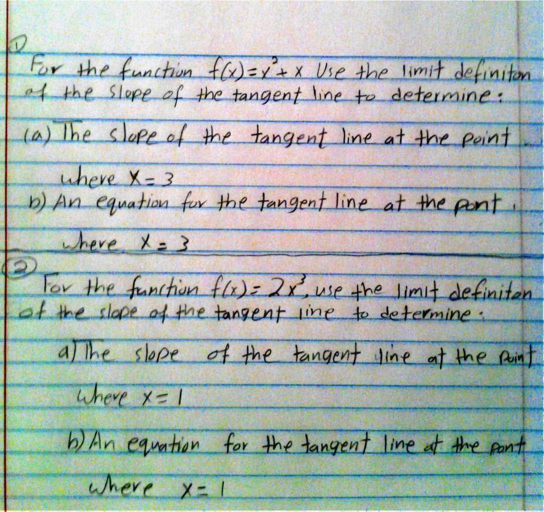 For the function f(x)=x2 + x use the limit definition | Chegg.com