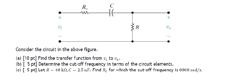 Solved Consider the circuit in the above figure. (a) Find | Chegg.com