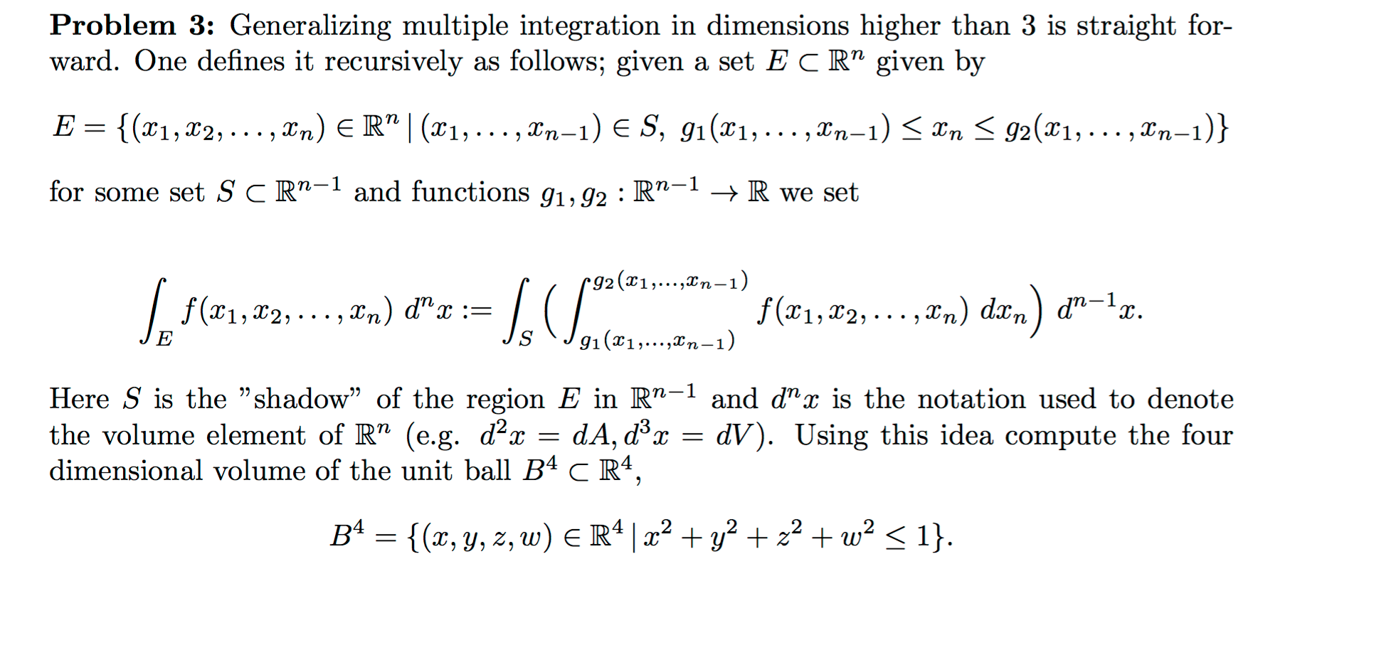 Solved Generalizing multiple integration in dimensions | Chegg.com