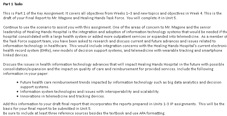 This is Part 1 of the Key Assignment. It covers all | Chegg.com