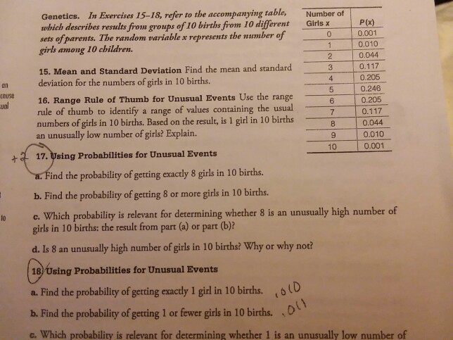 Solved In Exercises 15-18, refer to the accompanying table, | Chegg.com