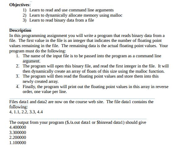 Solved Objectives 1) Learn to read and use command line | Chegg.com
