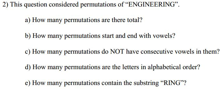 Solved This question considered permutations of | Chegg.com