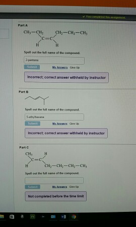 Solved 1.Write the IUPAC name, including cis, or trans, for | Chegg.com
