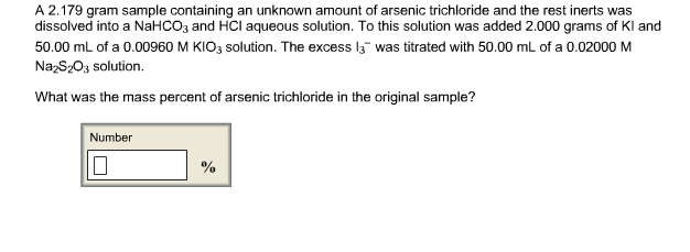 Solved A 2.179 gram sample containing an unknown amount of | Chegg.com