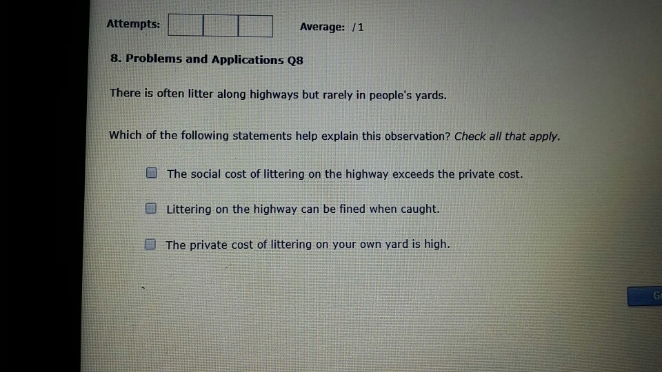 Solved Attempts: 8. Problems and Applications Q8 There is | Chegg.com
