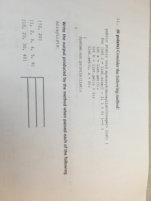 Solved Consider the following method: public static void | Chegg.com
