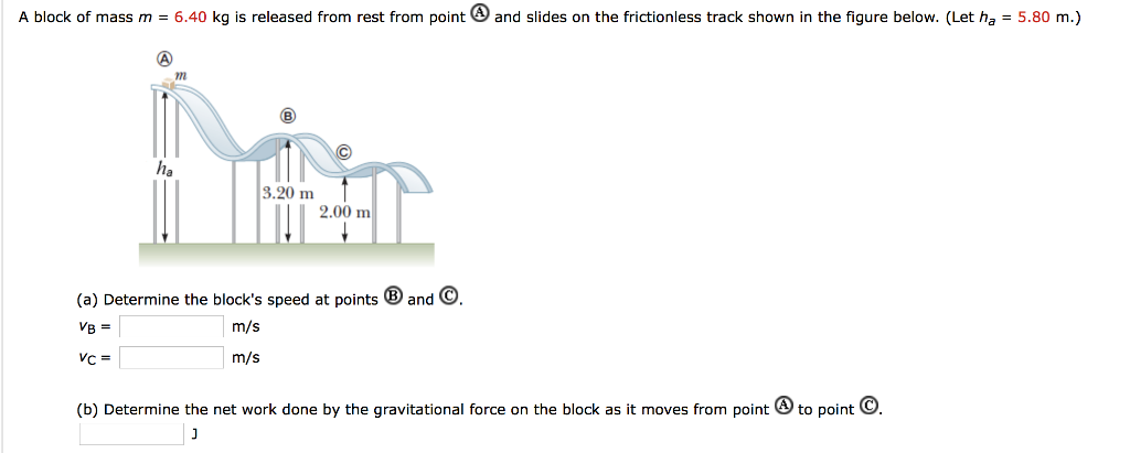 Solved A block of mass m = 6.40 kg is released from rest | Chegg.com
