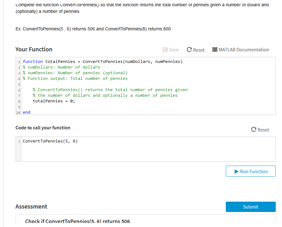 Solved totai numoer or pennies given a complete tne runction | Chegg.com