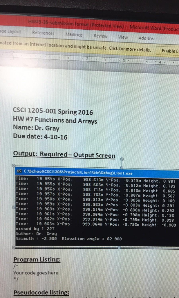 Solved HW 5-16-submission format protected View) Microsoft | Chegg.com