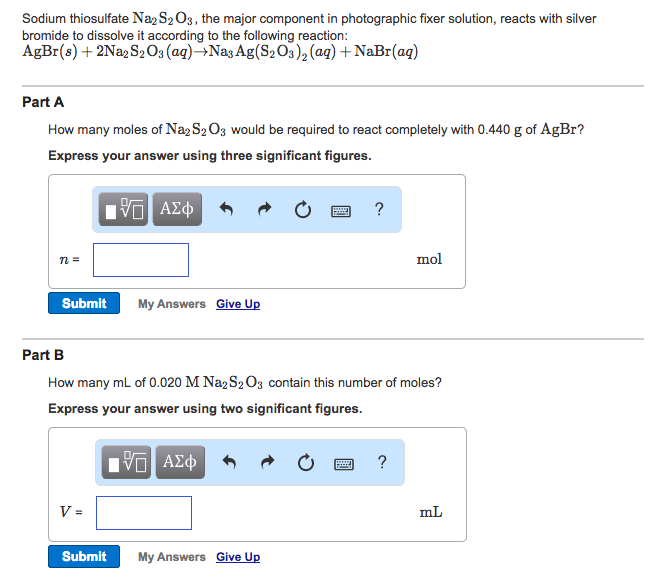 Solved Sodium thiosulfate Na2 S203, the major component in | Chegg.com