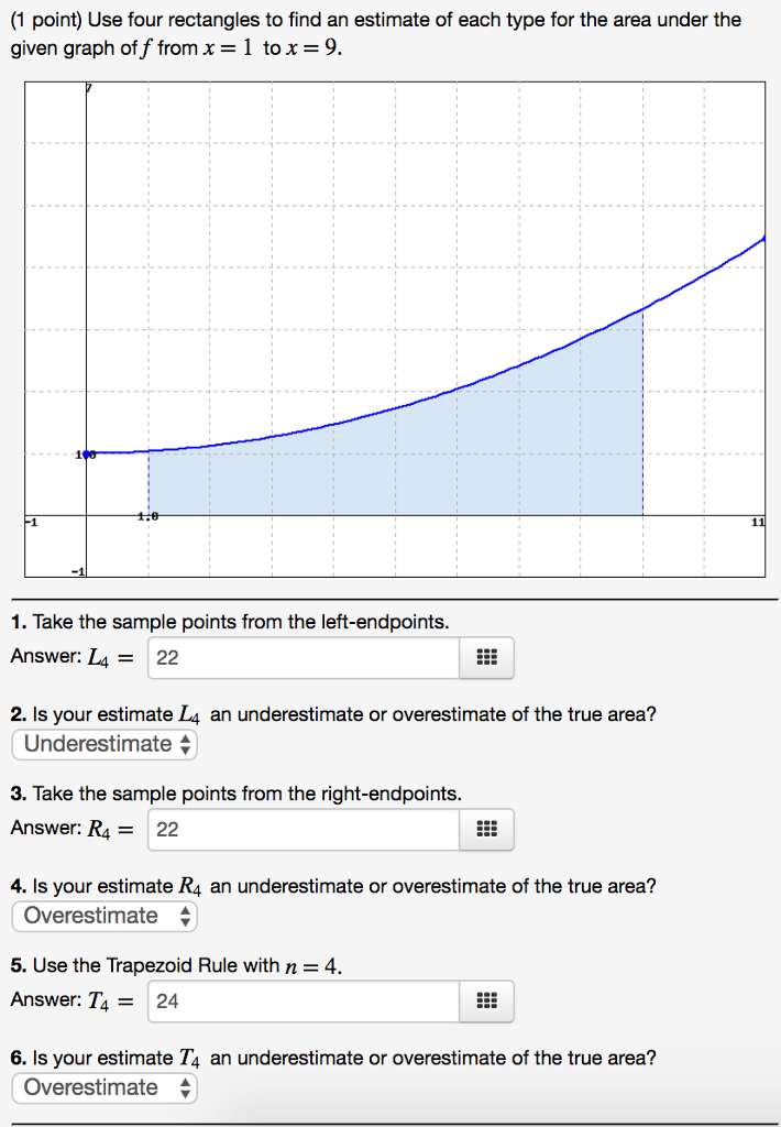 Solved Use four rectangles to find an estimate of each type | Chegg.com Solved Use four rectangles to find an estimate of each type | Chegg.com