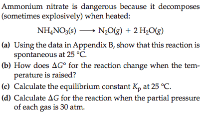 Solved Ammonium nitrate is dangerous because it decomposes | Chegg.com