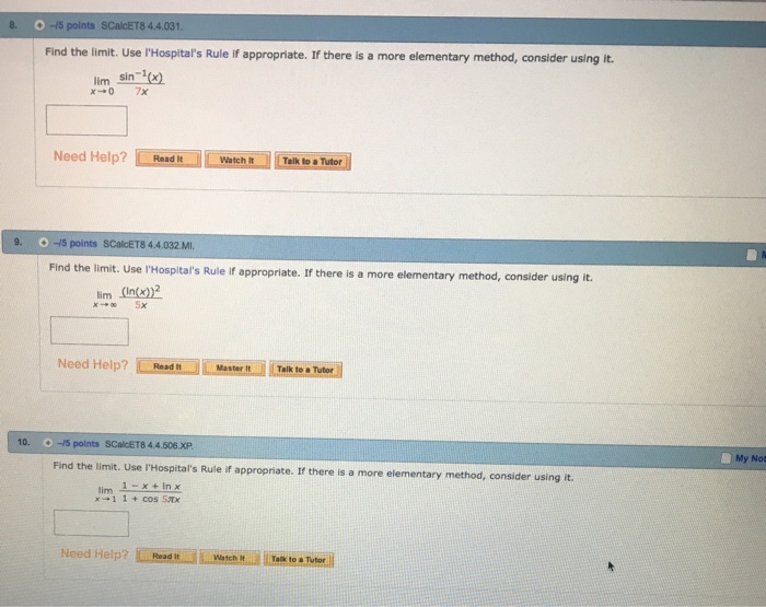 Solved Find The Limit Use Lhospitals Rule If Appropriate