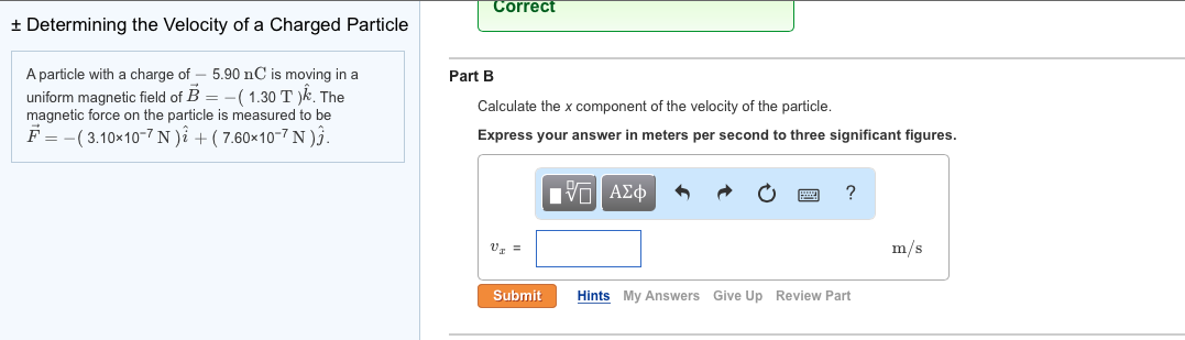 Solved A particle with a charge of - 5.90 nC is moving in a | Chegg.com