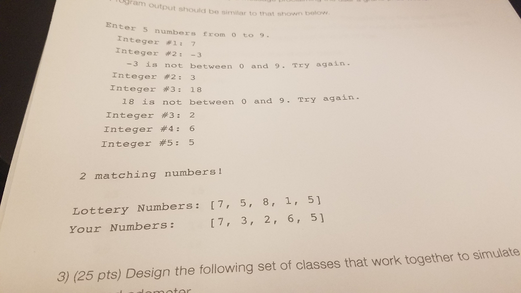 Solved Write a lottery class that simulates a lottery. The | Chegg.com