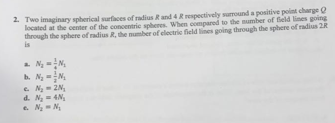 Solved Two imaginary spherical surfaces of radius R and 4 R | Chegg.com