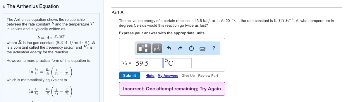 Solved The Arrhenius equation shows the relationship between | Chegg.com