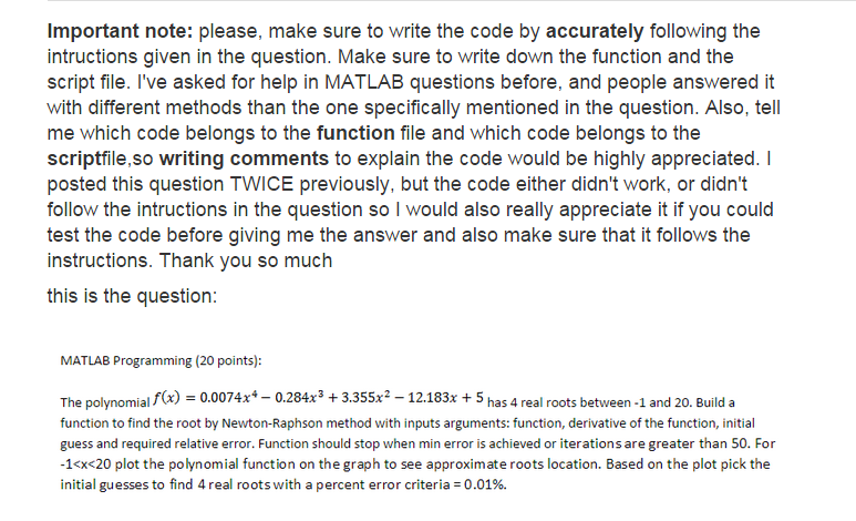 Solved Important note: please, make sure to write the code | Chegg.com