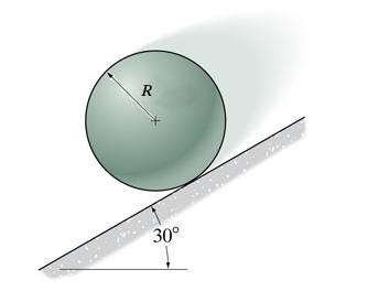 Solved The 20-kg sphere rolls down the inclined plane | Chegg.com