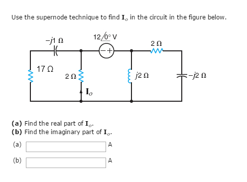 Solved Use the supernode technique to find Io Use the | Chegg.com