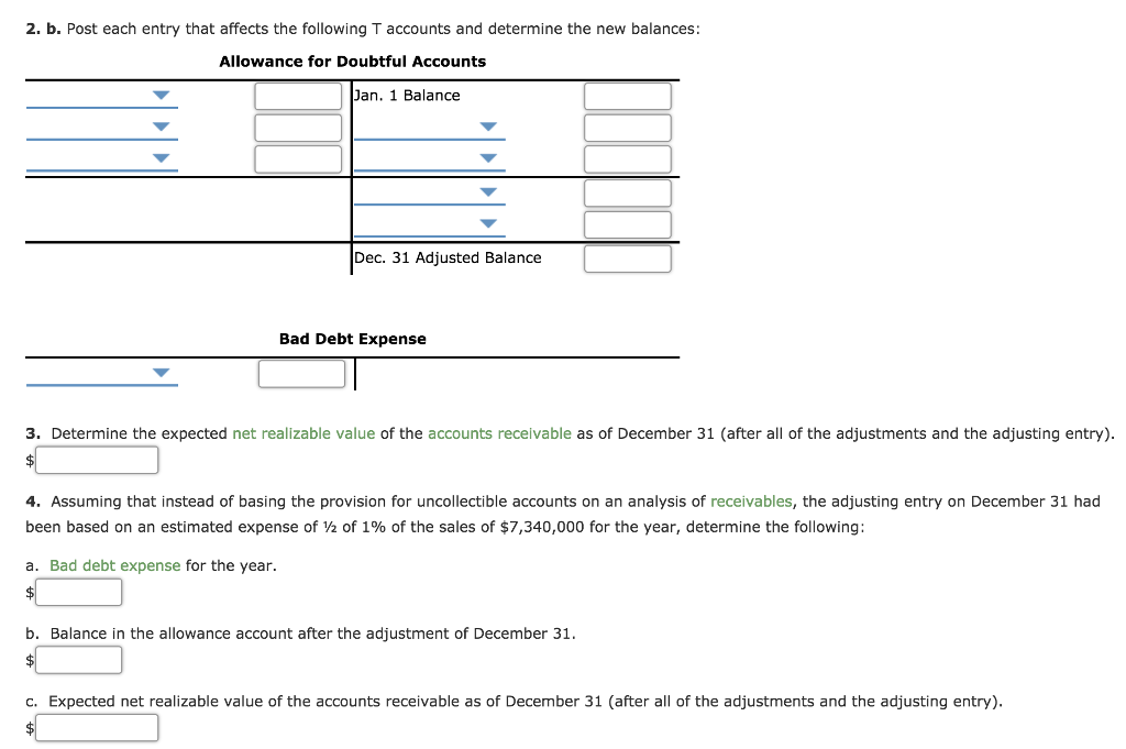 Solved Entries Related to Uncollectible Accounts The | Chegg.com