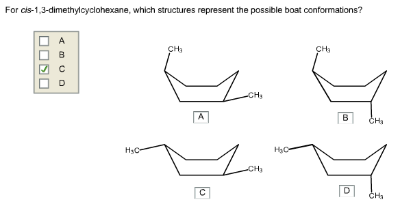 Solved For cis-1,3-dimethylcyclohexane, which structures | Chegg.com