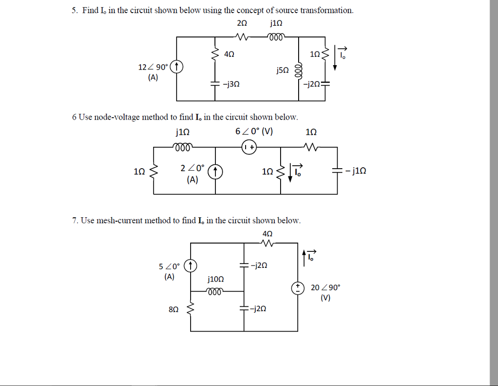 Solved Find I_0 in the circuit shown below using the concept | Chegg.com