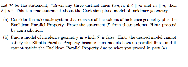 Solved Let V be the statement. "Given any three distinct | Chegg.com