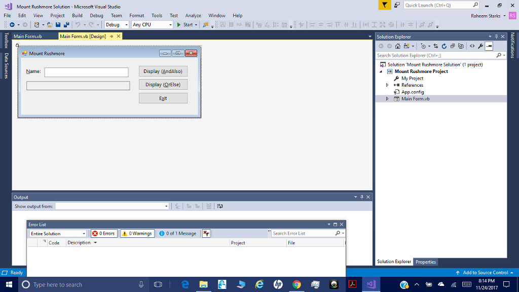 Mount Rushmore Solution Microsoft Visual Studio て | Chegg.com
